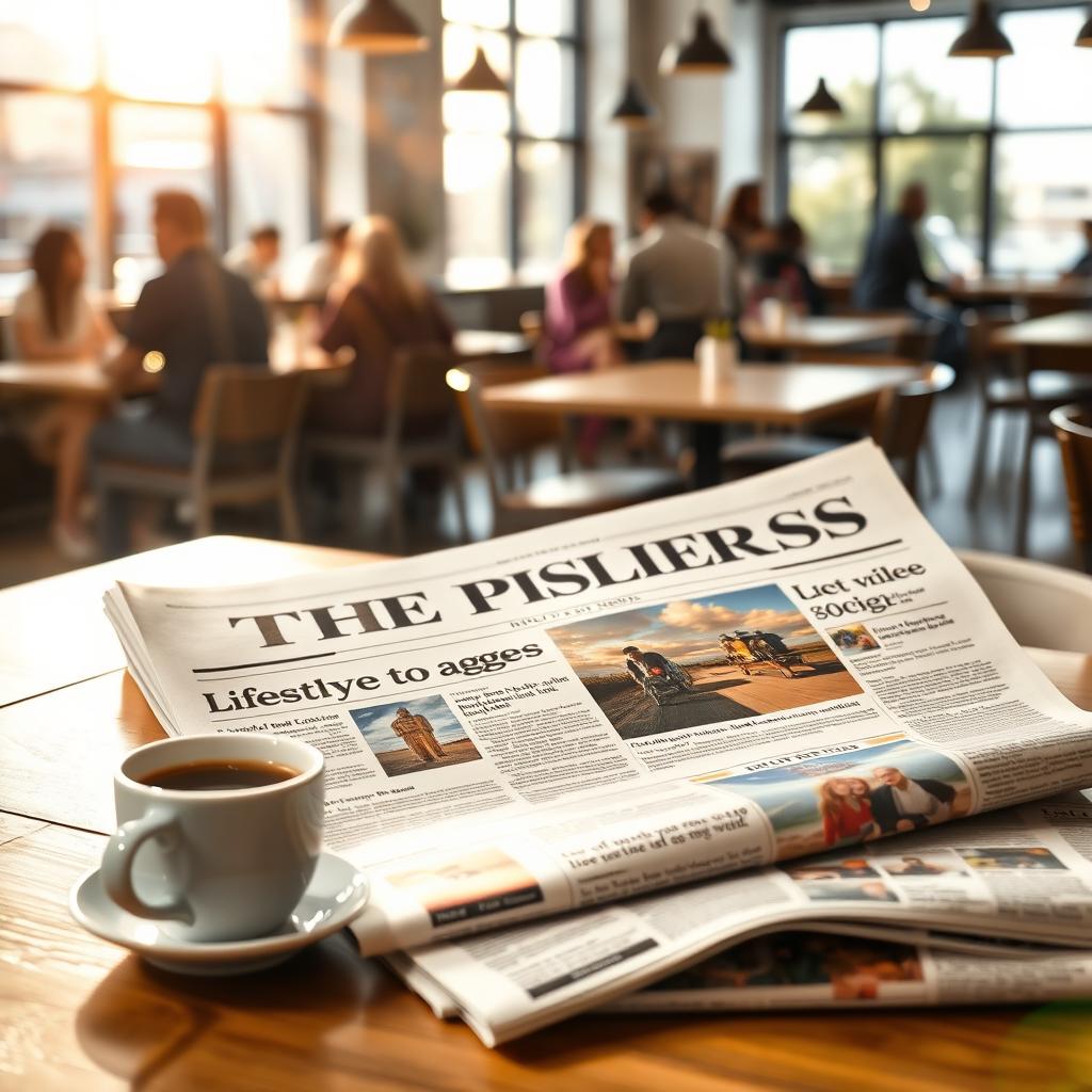 Savor the Morning: Modern Newspaper & Coffee