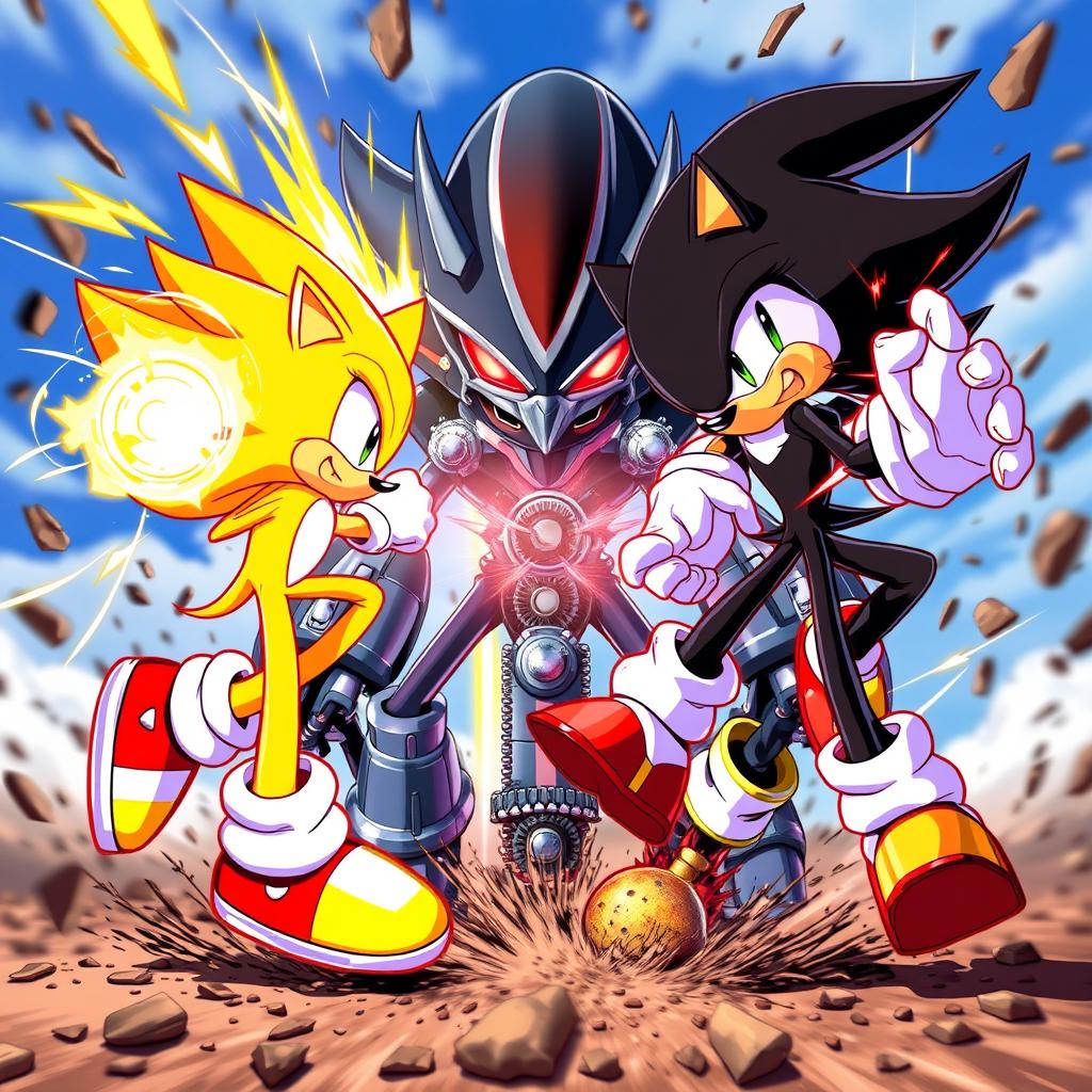 Epic Showdown: Golden Sonic vs. Golden Shadow