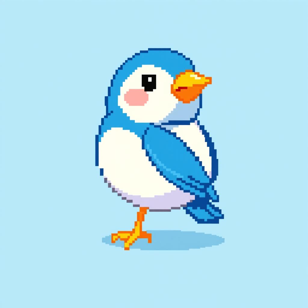 Vibrant Pixel Art Bird - 30x20