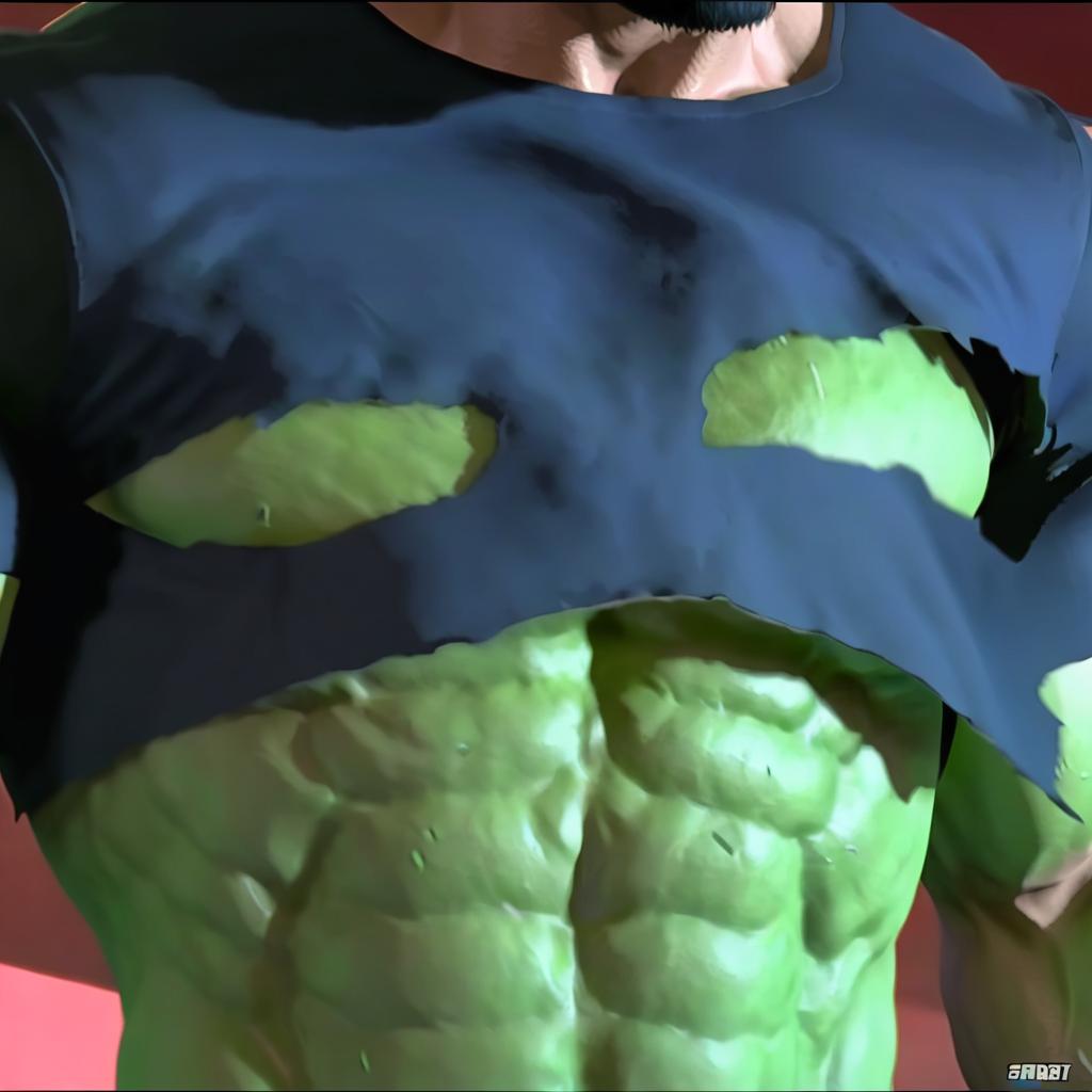Dramatic Close-Up of Fierce, Muscular Green Character in Action