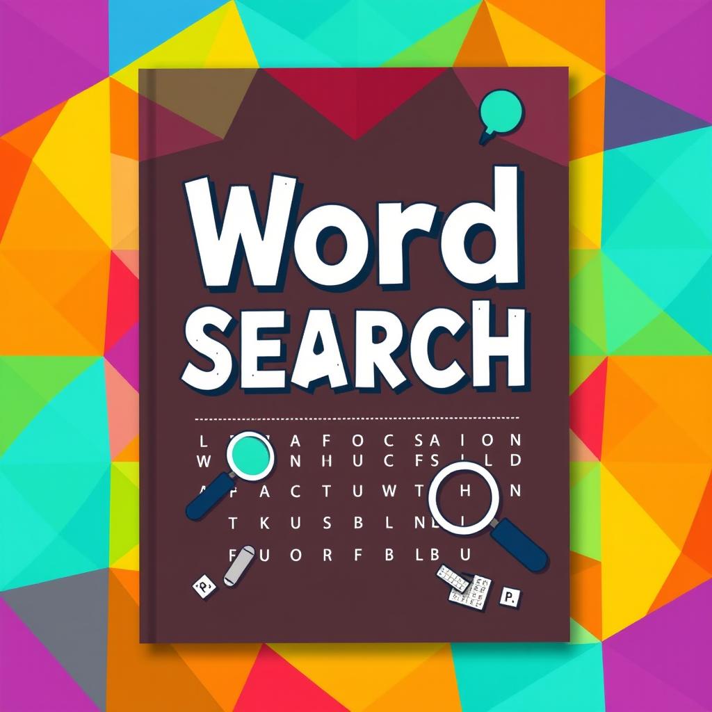 Colorful Word Search Book Cover Design