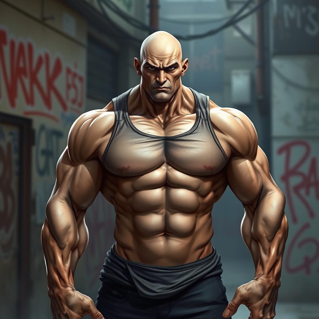 Unleash Your Imagination: The Muscular Bald Character