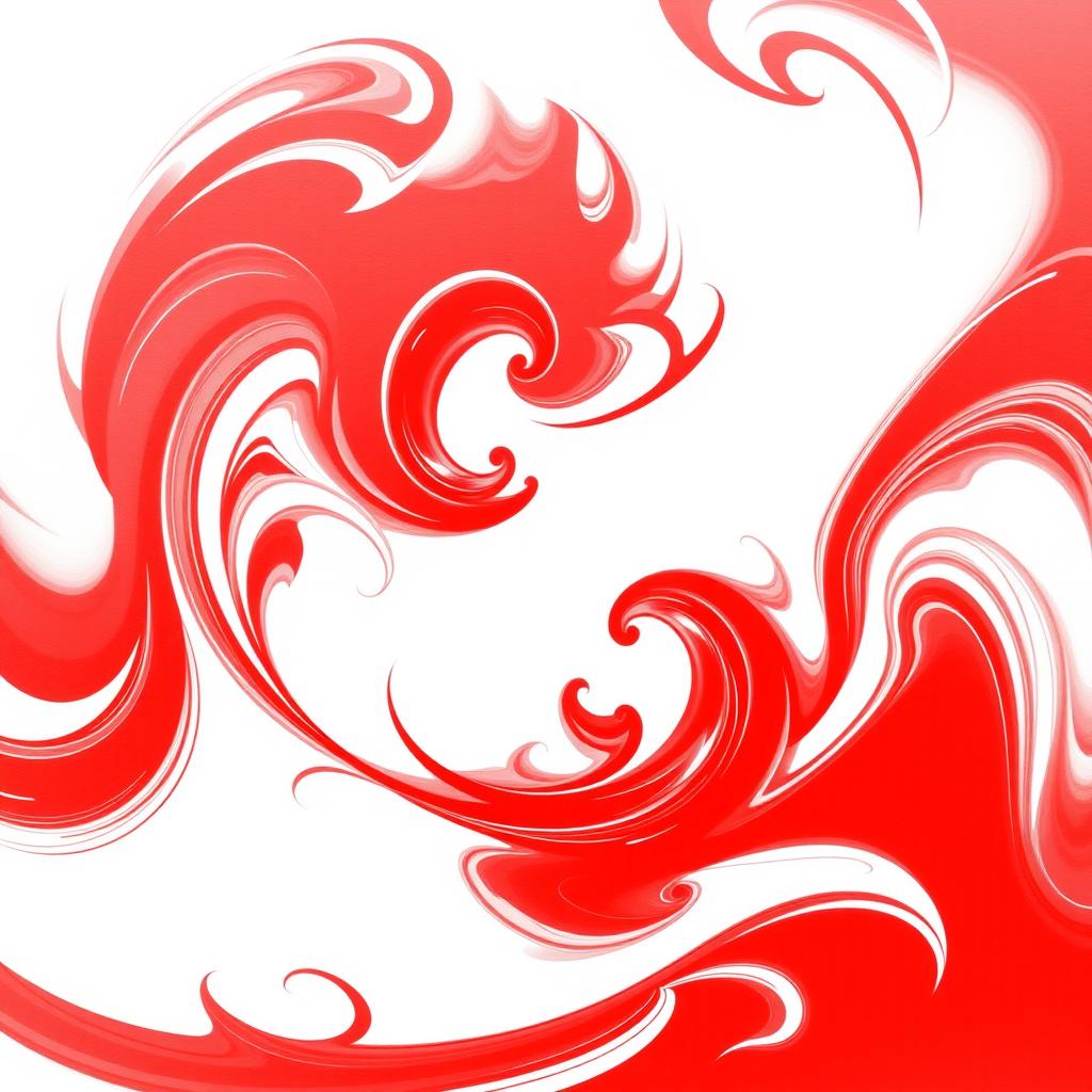 Bold Harmony: Red and White Abstract Art