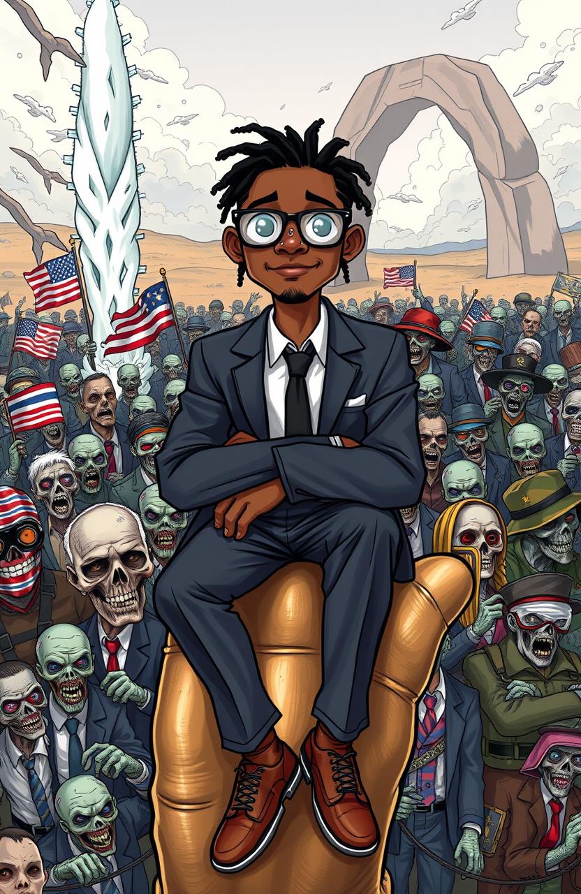 Stylish Cartoon of a Young Black Man