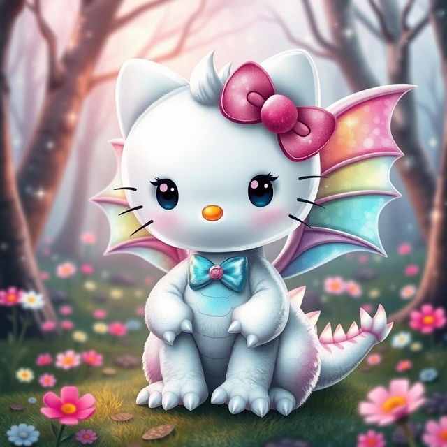 Adorable Dragon Meets Hello Kitty