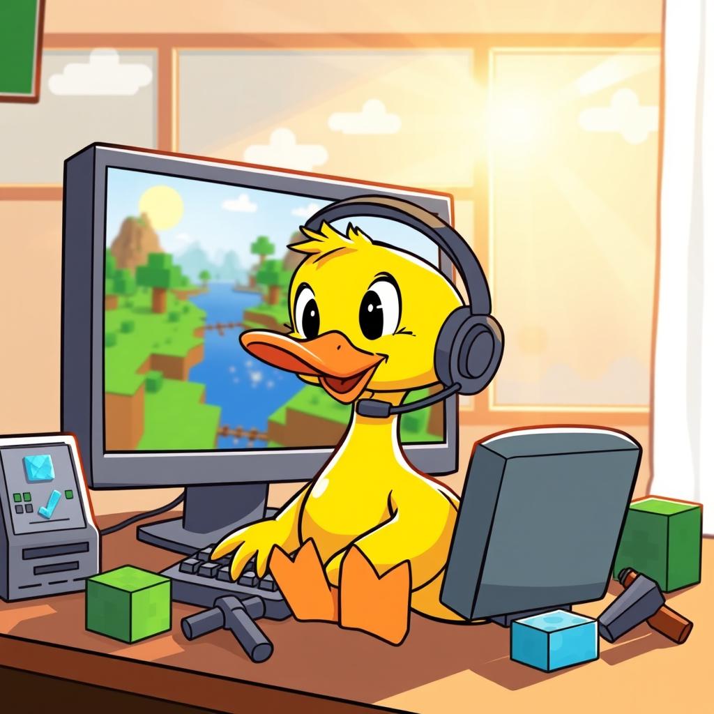 Quirky Duck Dives into Minecraft Fun!