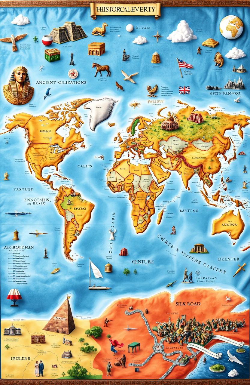 Explore History: Intricate World Map of Key Events