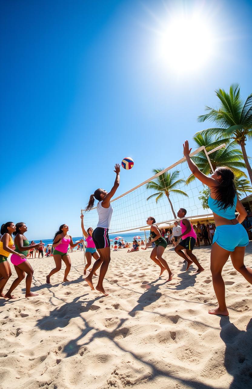 Dynamic Beach Volleyball Showdown