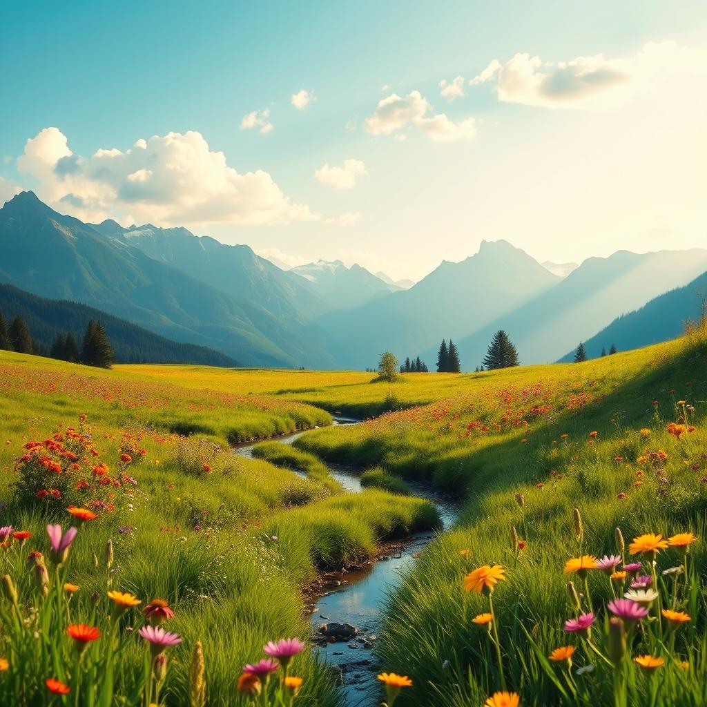 Breathtaking Serenity: Vibrant Wildflower Meadow