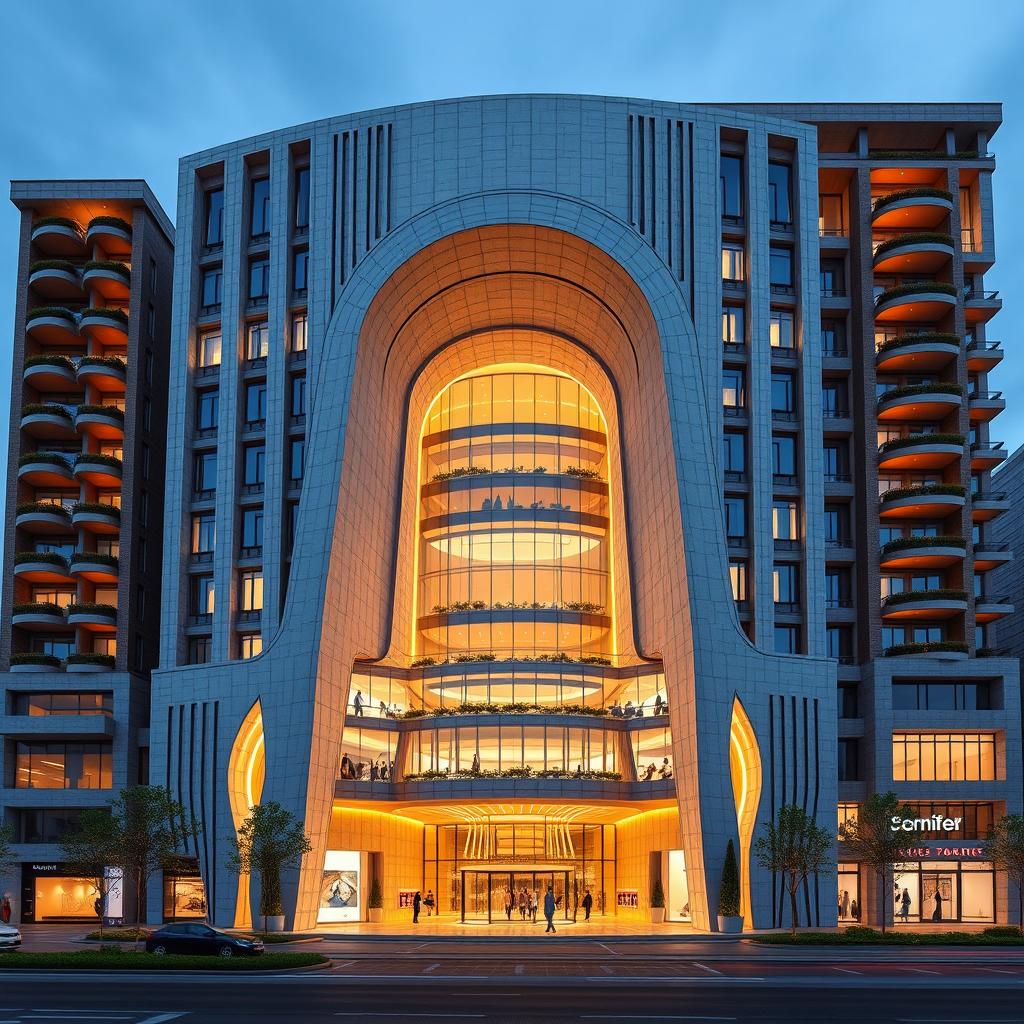 Futuristic Deconstructivist 20-Story Tower