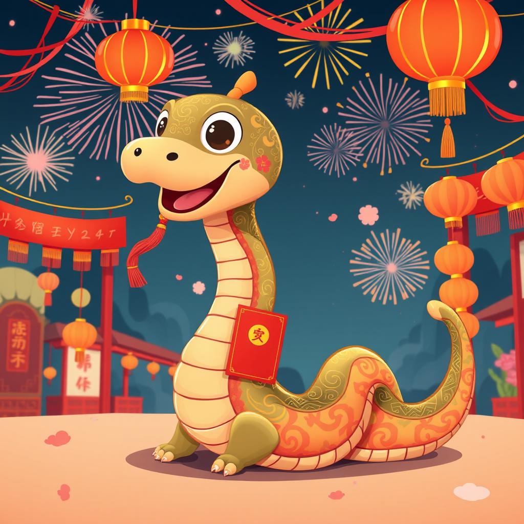 Festive Vibes: Celebrate Chinese New Year with a Playful Snake