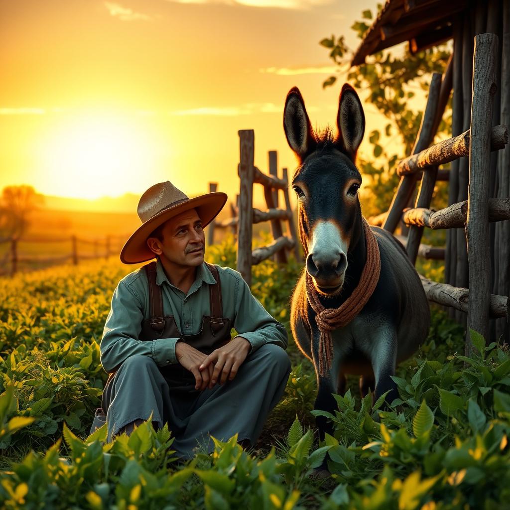 Traditions of the Countryside: Farmer & Donkey