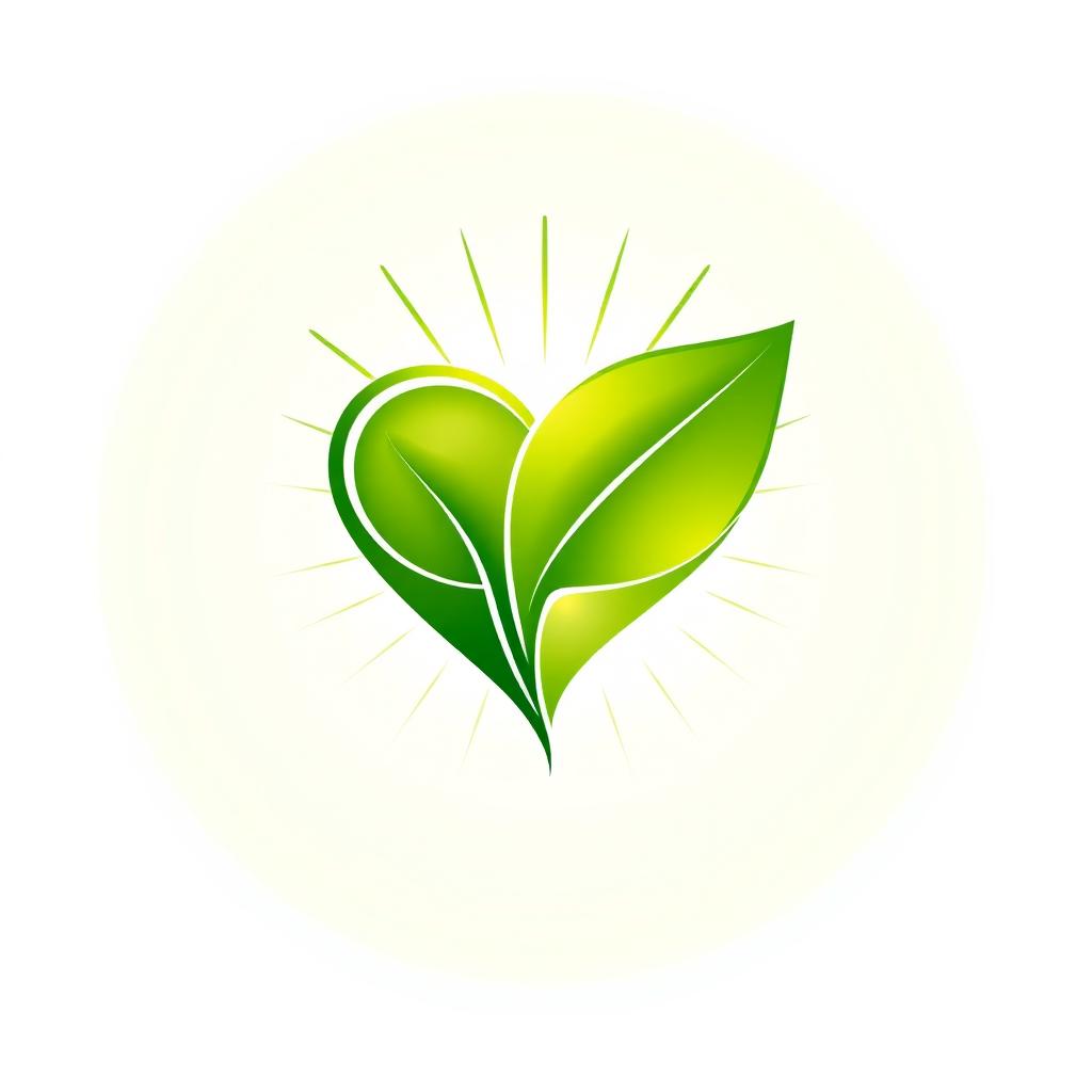 Intricate Health Symbol: Heart and Leaf Fusion