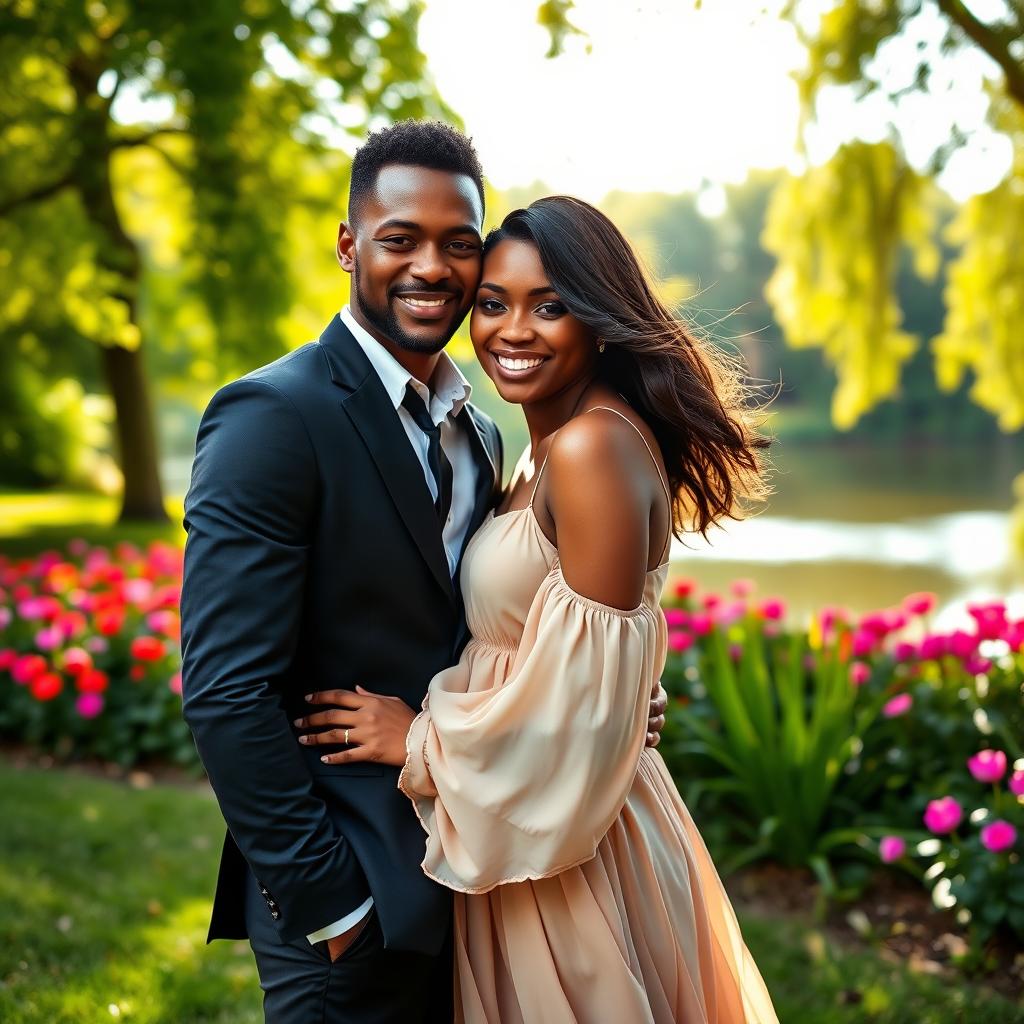 Love in Nature: A Beautiful Black Couple