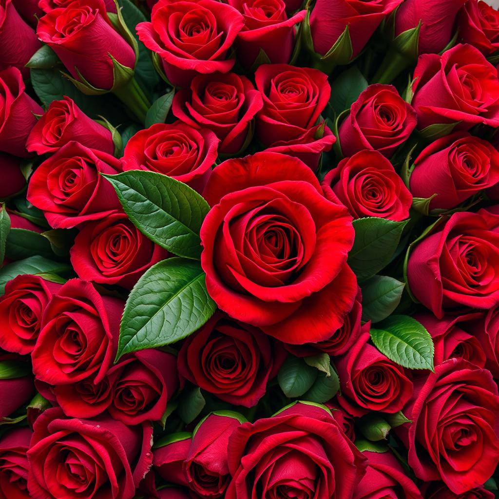 Blooming Beauty: Close-Up of Deep Red Roses