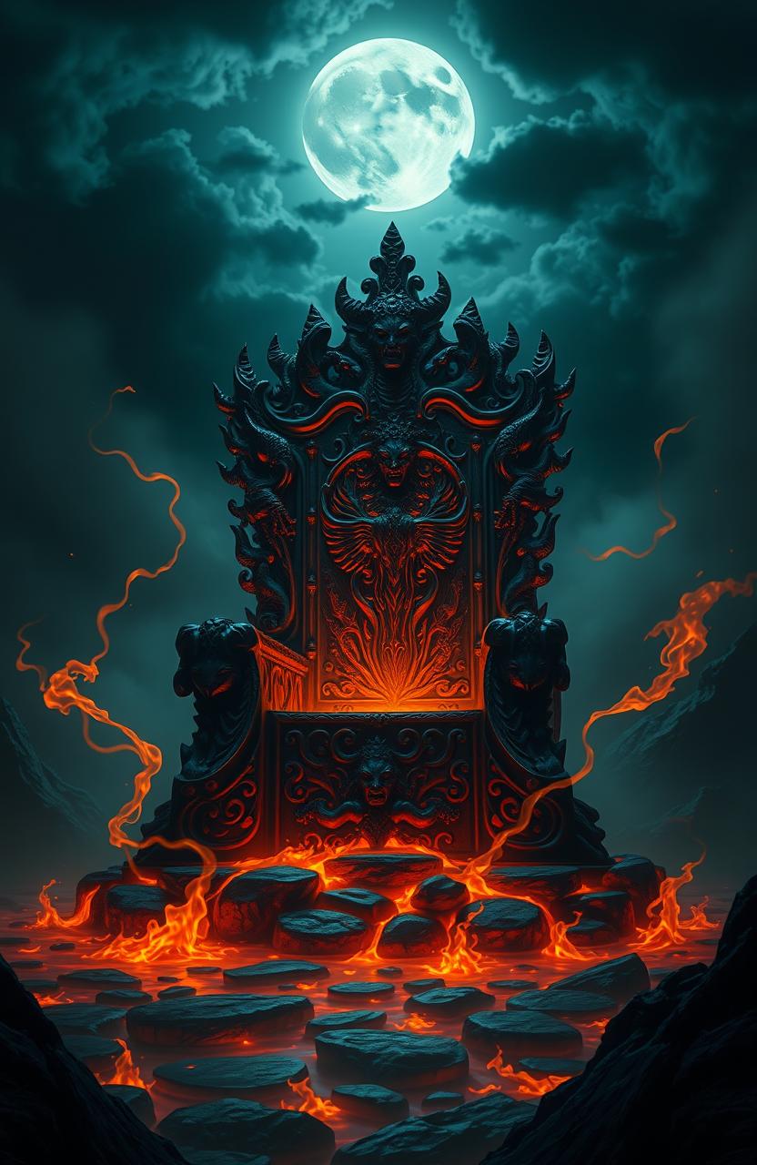 Dramatic Throne of Lava and Obsidian