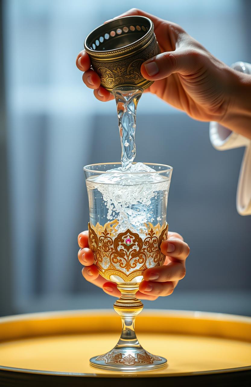 Ethereal Moments: Pouring Water from a Chalice