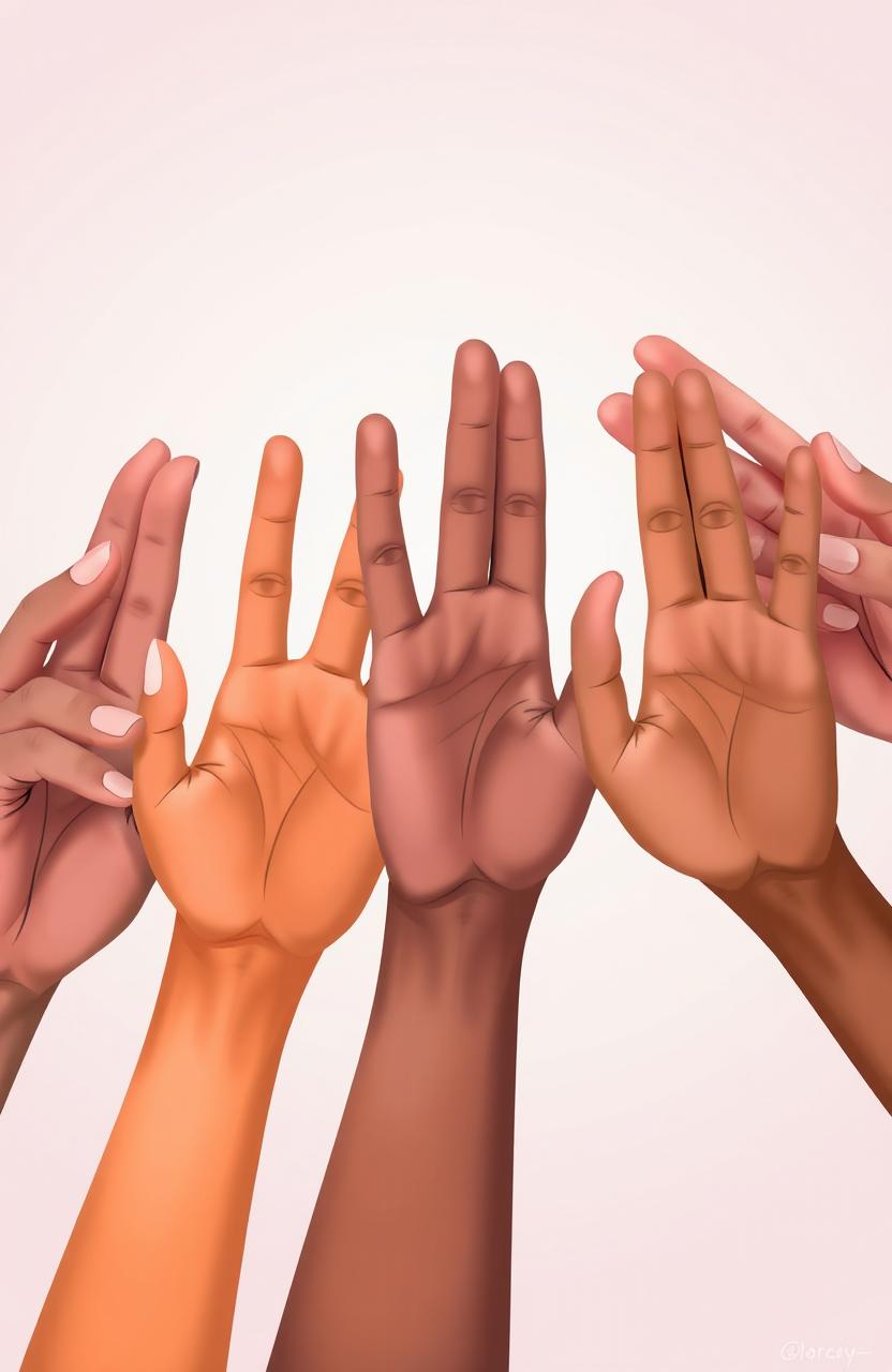 Illustration of ASL: Spell 'Mercy' with Hands