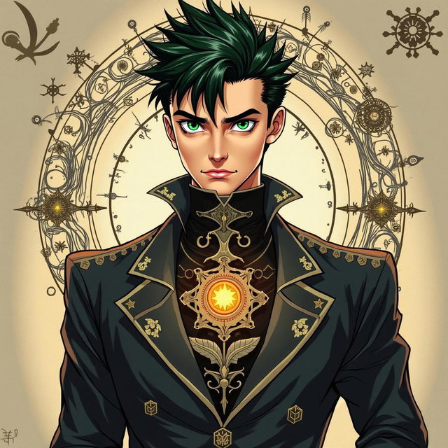 Striking Character Design: Green-Eyed Mullet Hero