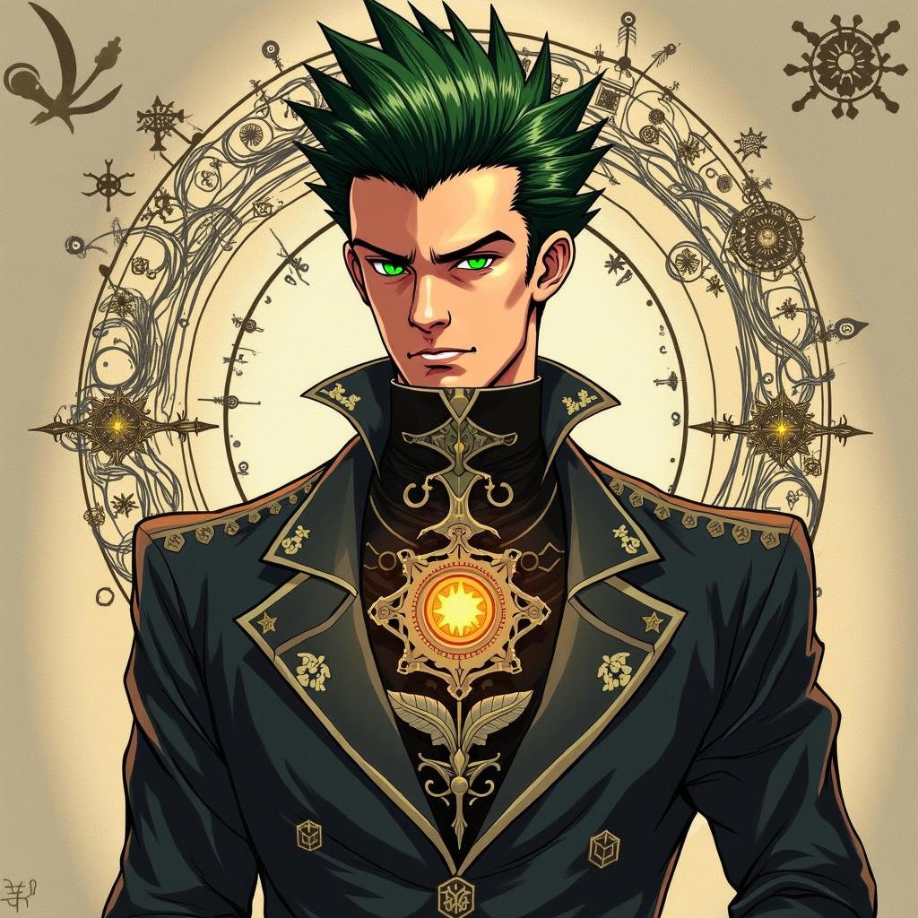 Striking Character Design: Green-Eyed Mullet Hero