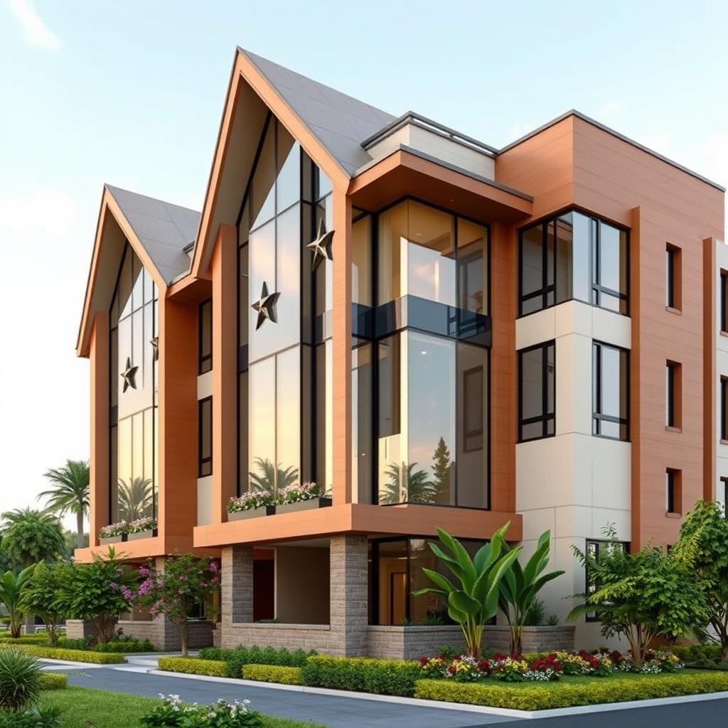 Stellar Design: Modern Star-Inspired Residential Elevation