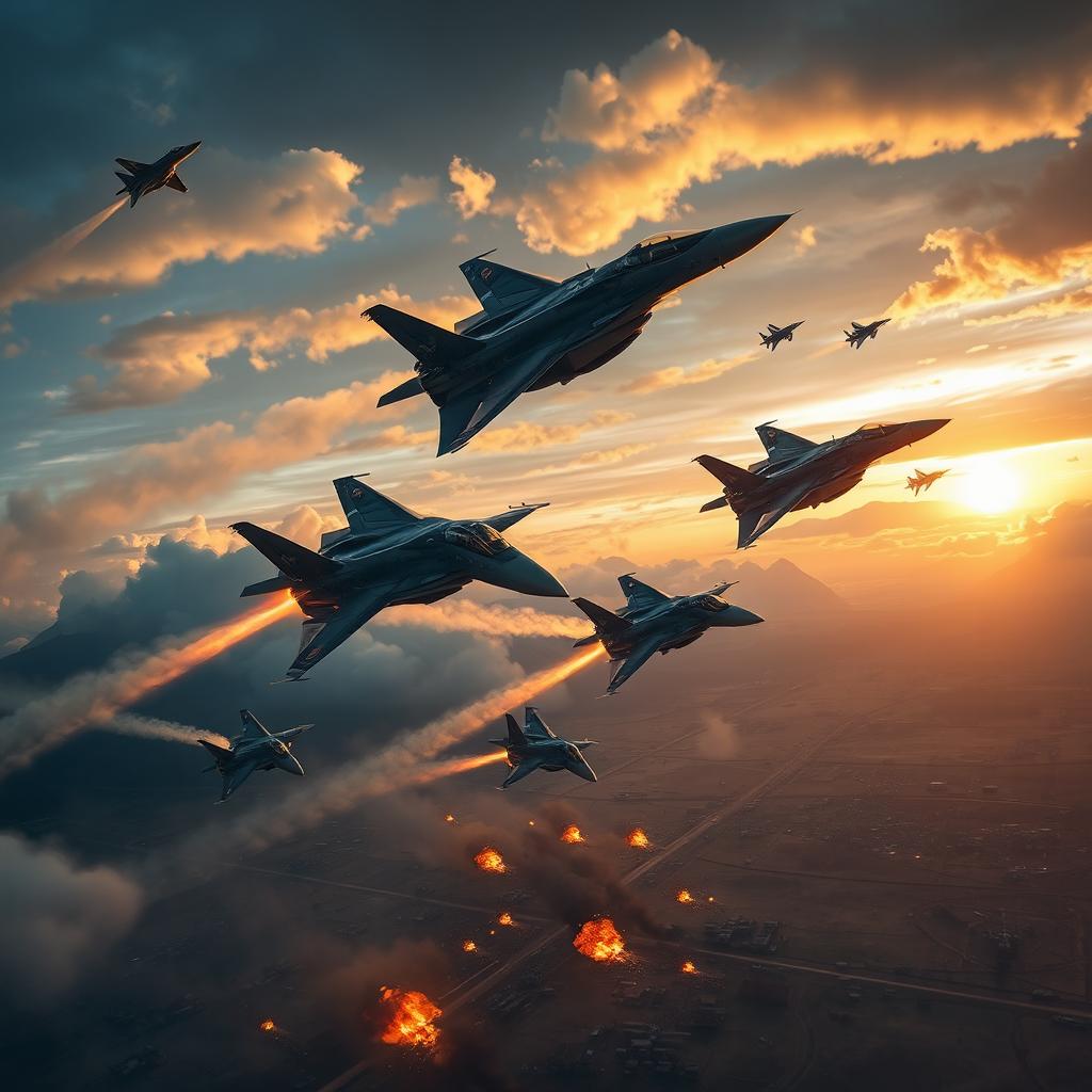 Epic Aerial Combat: Military Jets Dogfight