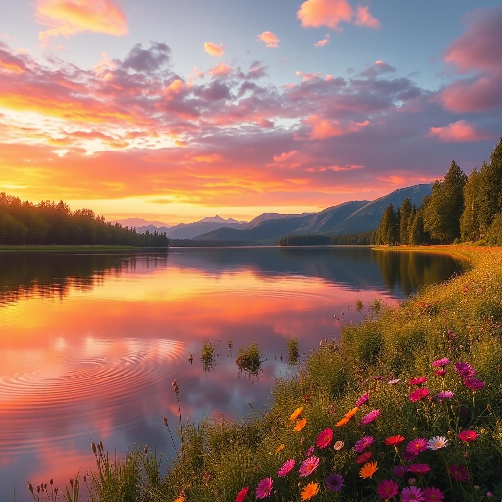 Hyper-Realistic Serene Landscapes: Sunset & Dawn