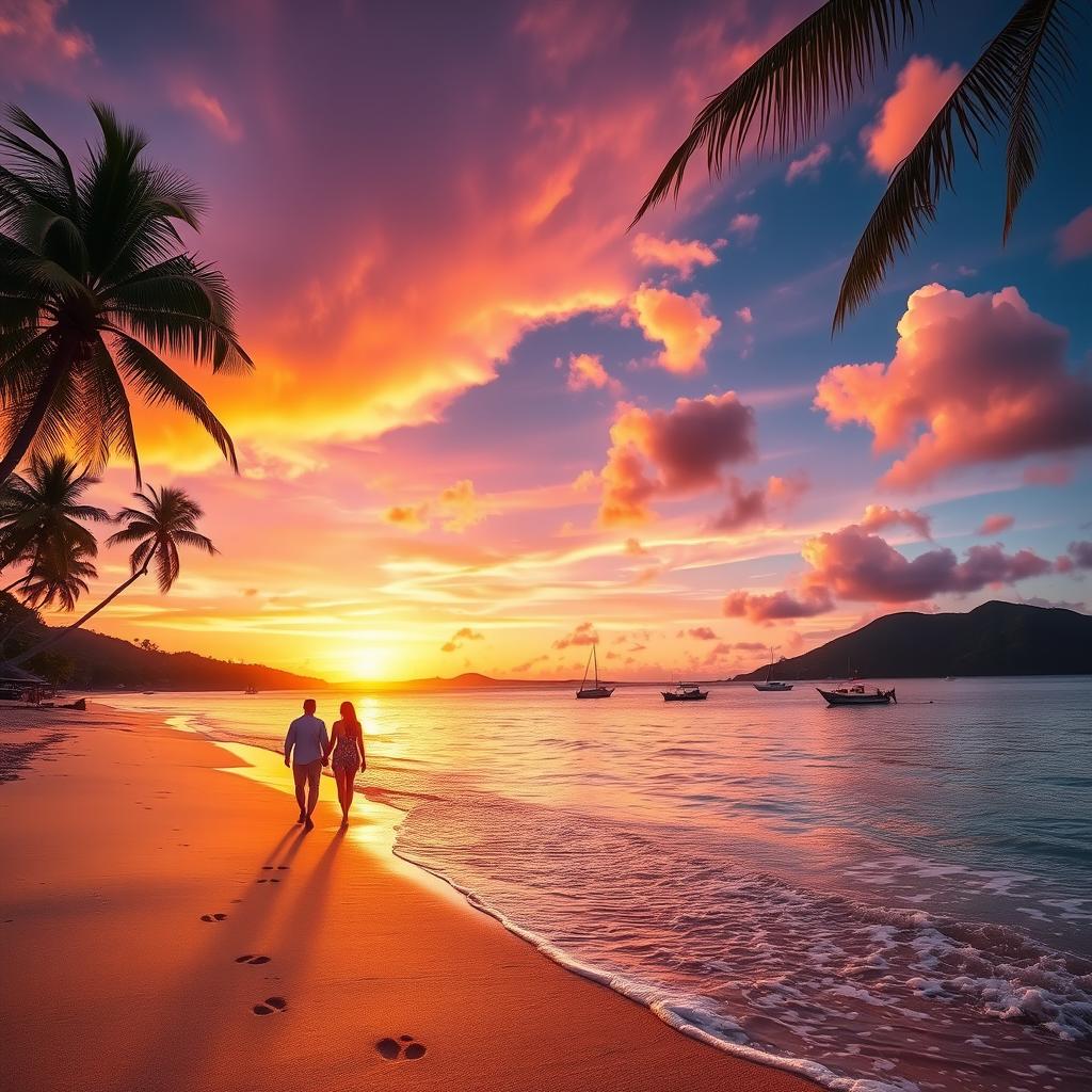 Breathtaking Sunset Beach Scene | Idyllic Travel Ideas