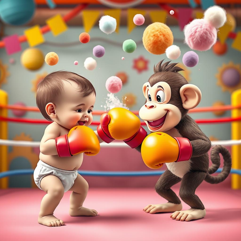 The Cutest Boxing Match: Baby vs. Monkey