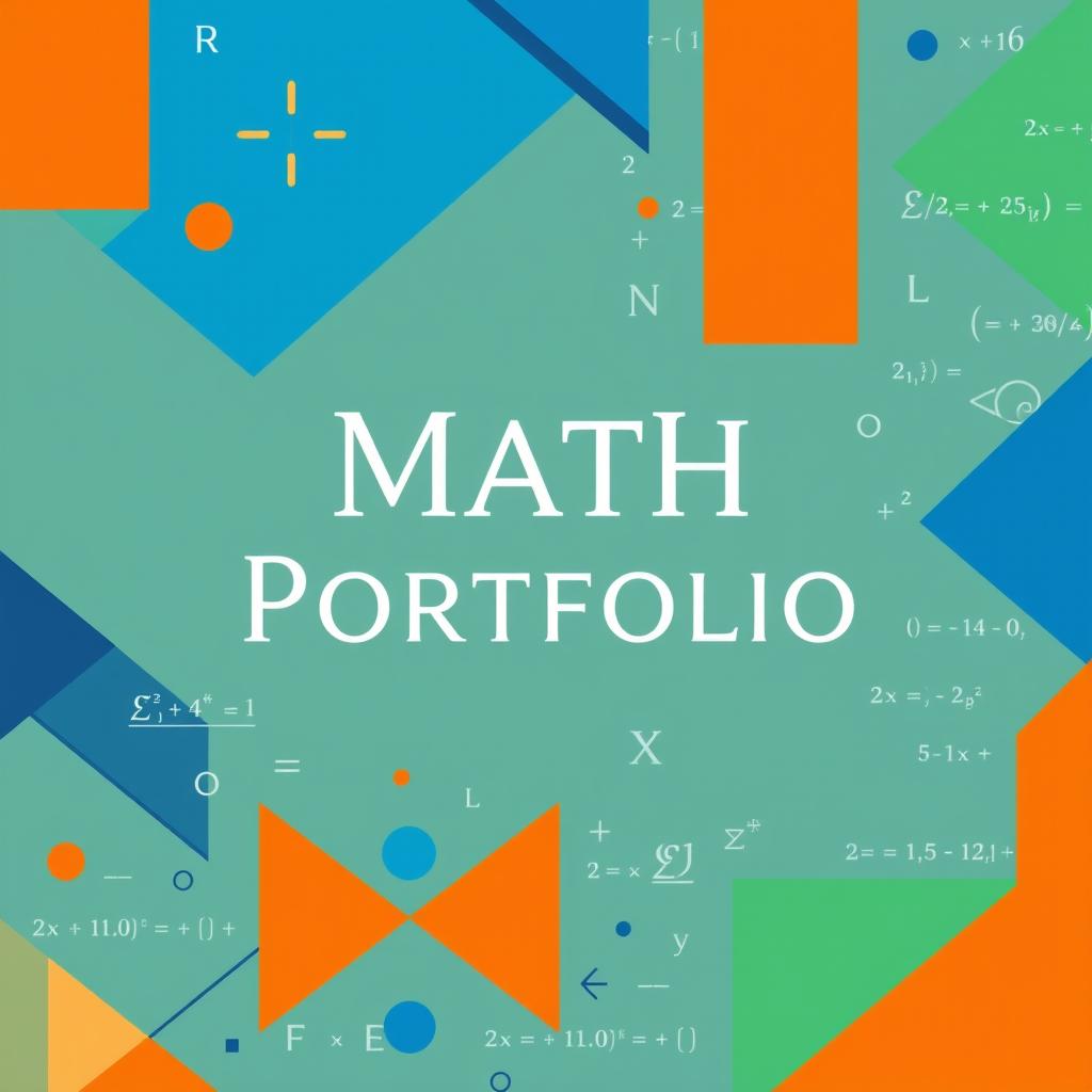 Vibrant Math Portfolio Cover | Abstract Geometric Design