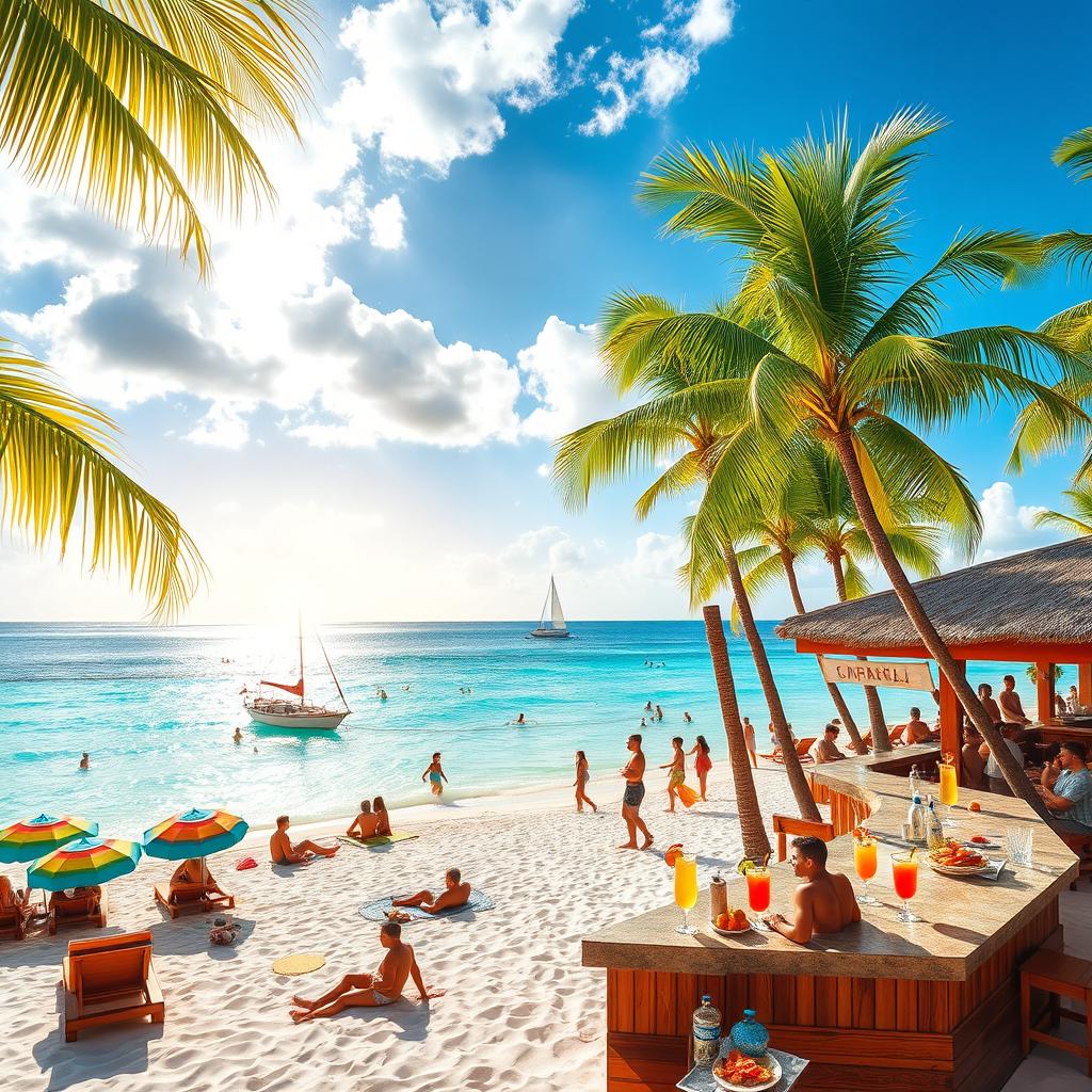 Escape to Paradise: Vibrant Tropical Beach Scene