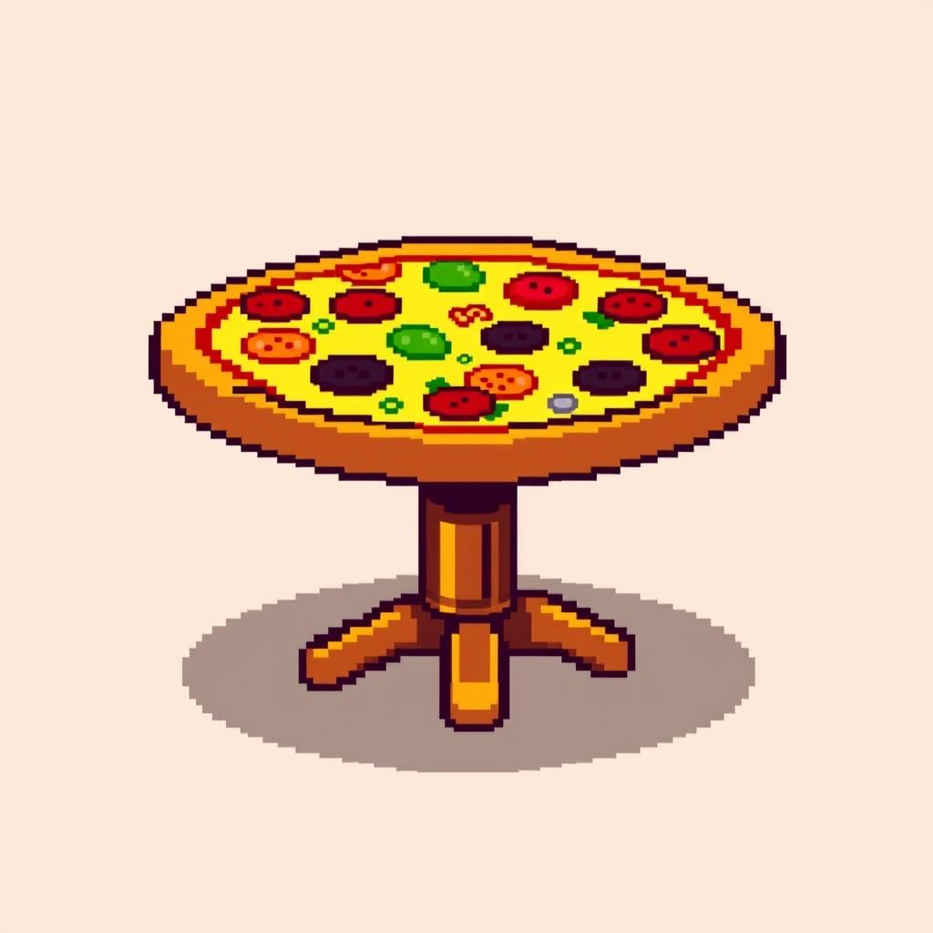 Pixel Art Pizza Dining Table: A Feast for Your Eyes!