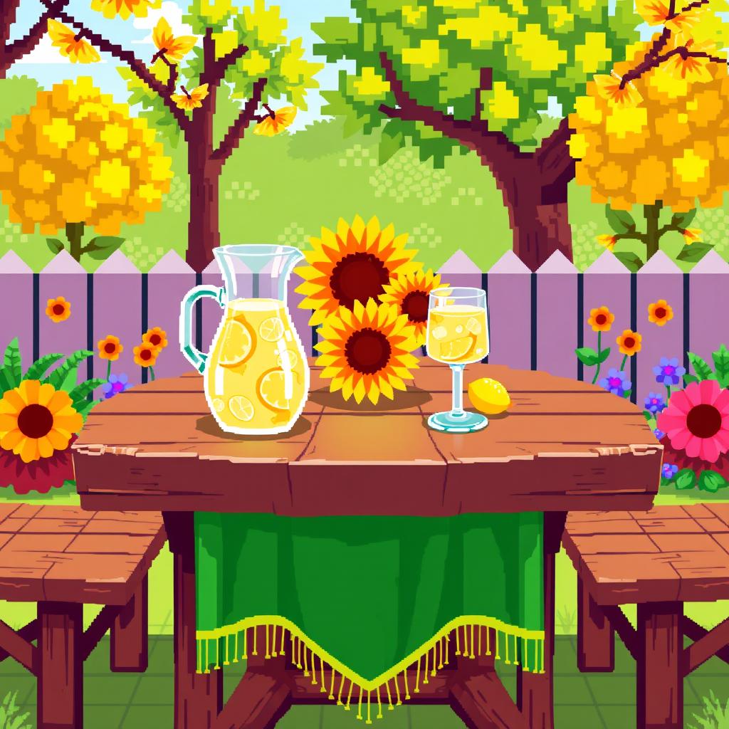 Cool Off with a Pixel Art Lemonade Scene