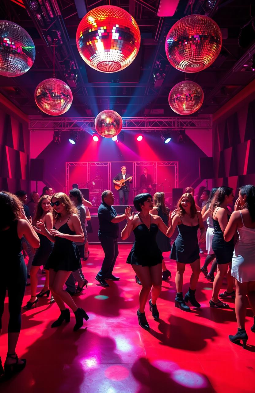 Experience the Vibrant 70s Disco Scene: Dance Floor, Neon Lights, and ...