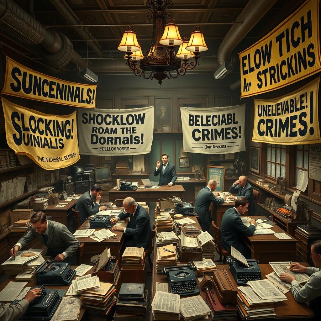 Dynamic 1900s Newspaper Office: The Era of Yellow Journalism