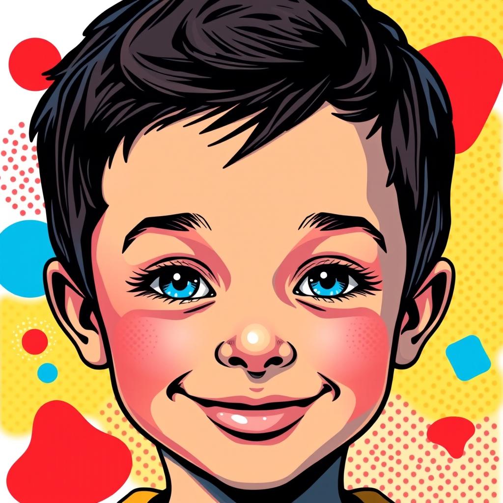 Pop Art Portrait: Brightly Dotted Boy