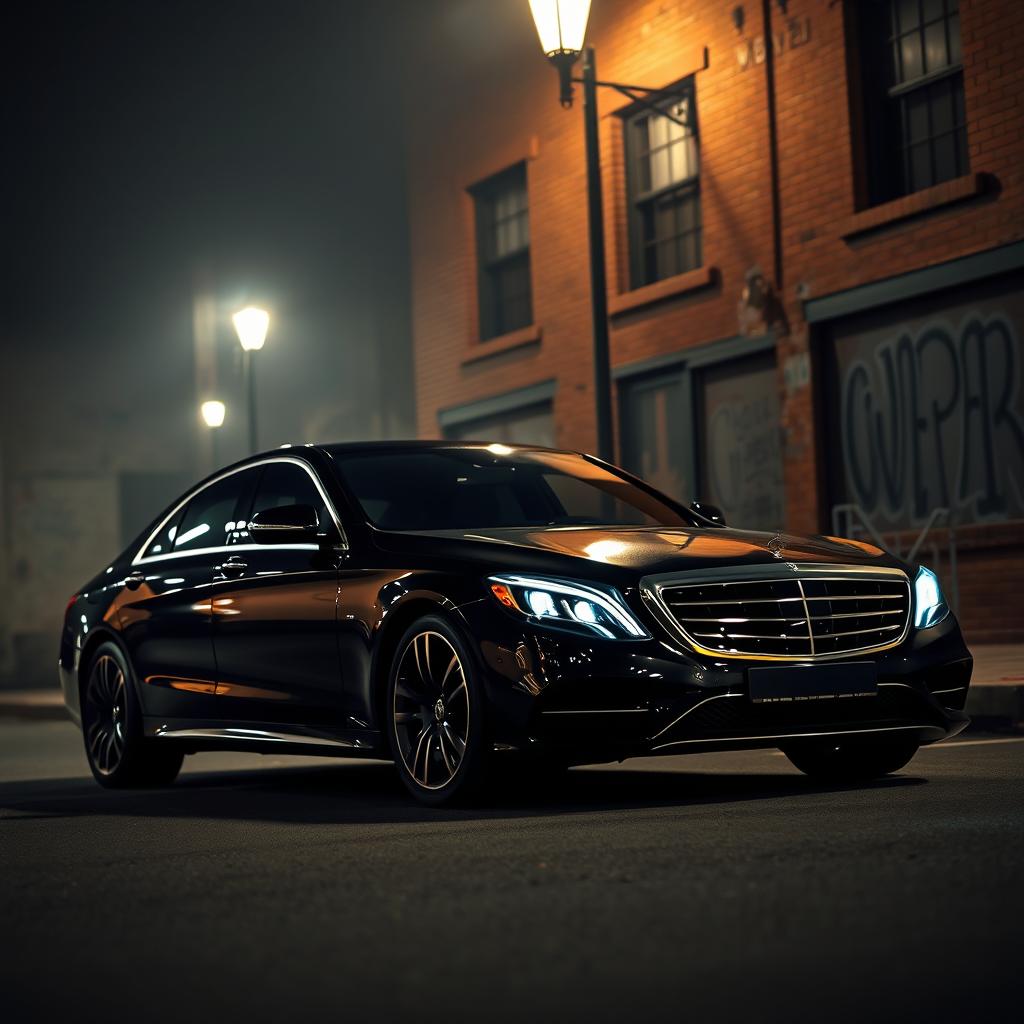 Urban Elegance: Black Mercedes S-Class