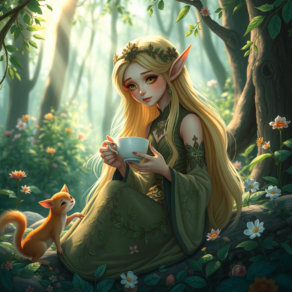 Whimsical Elf in a Serene Forest