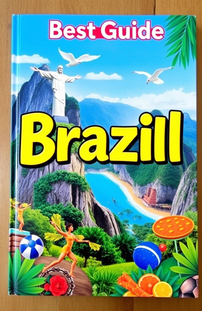 Vibrant Book Cover Design for 'Best Guide Brazil' | Adventure Awaits