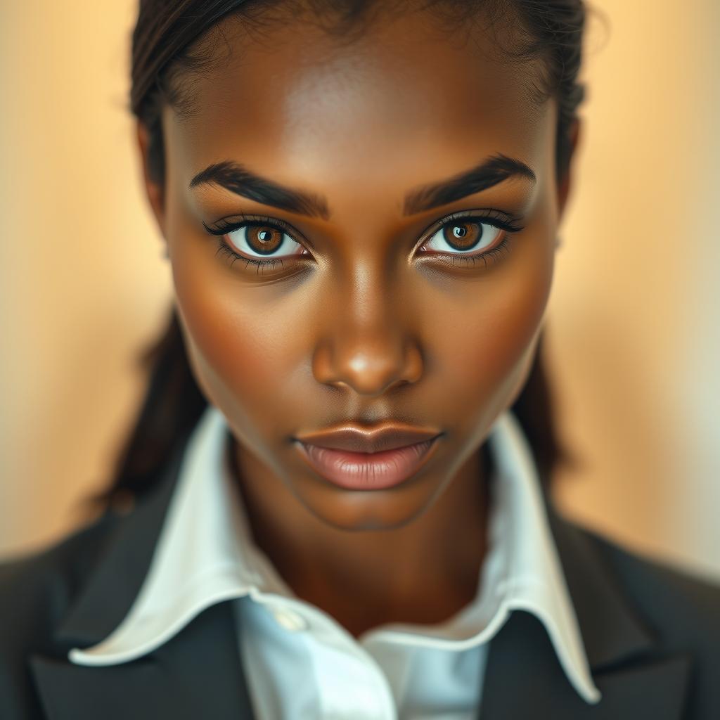 Capture Serenity: Close-Up Portrait with Perfectly Centered Eyes