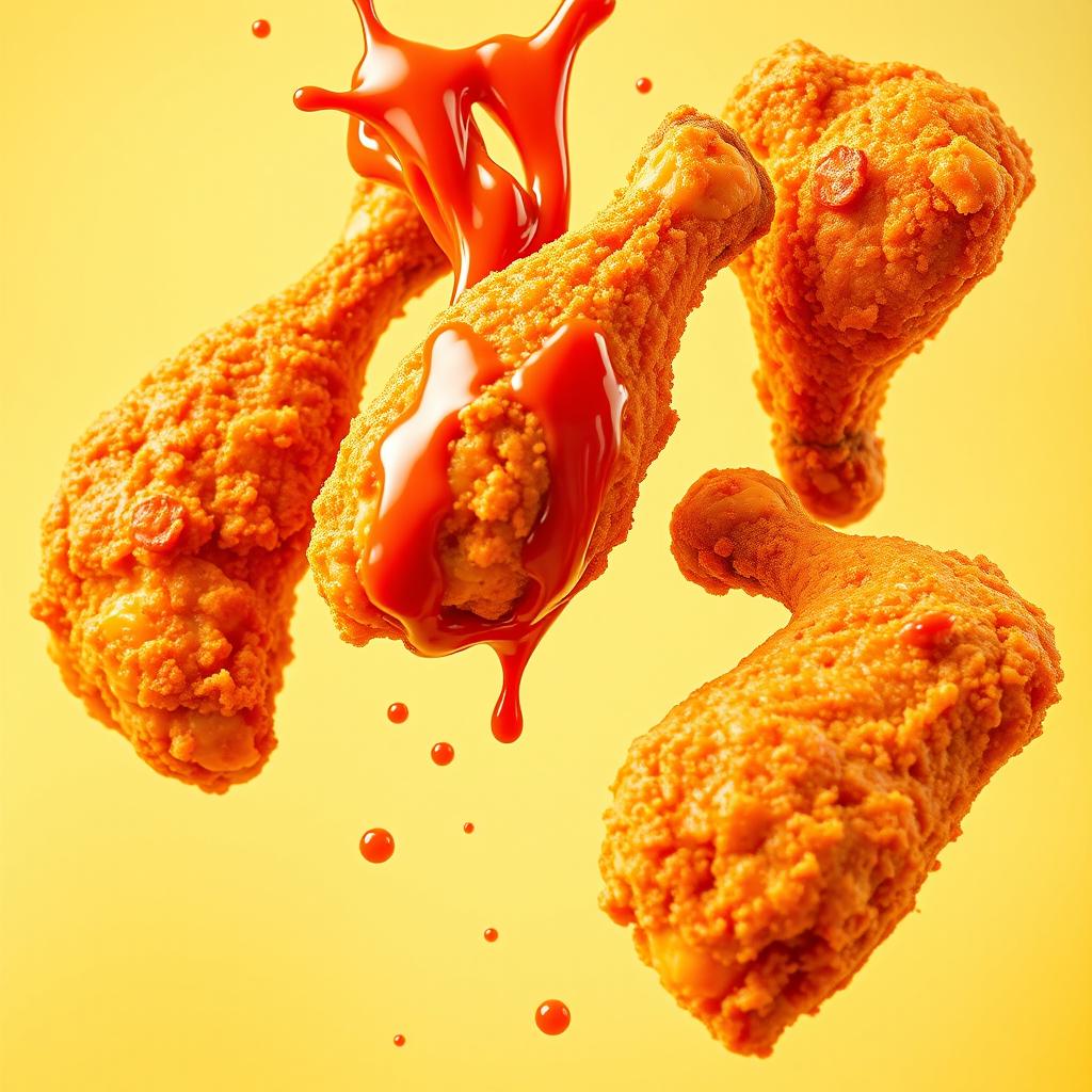 Catch the Crunch: Fried Chicken in Flight!