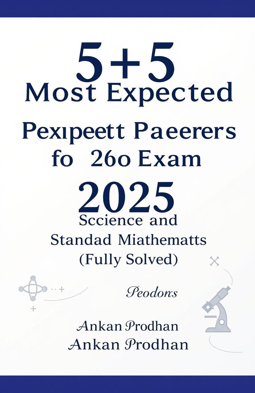 Minimalist Book Cover Design for '5+5 Most Expected Papers for 2025 Exam'