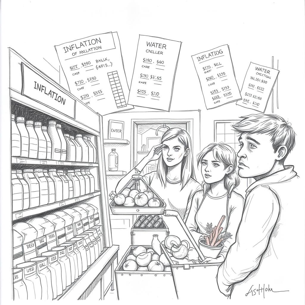 Inflation Unveiled: A Thought-Provoking Pencil Drawing