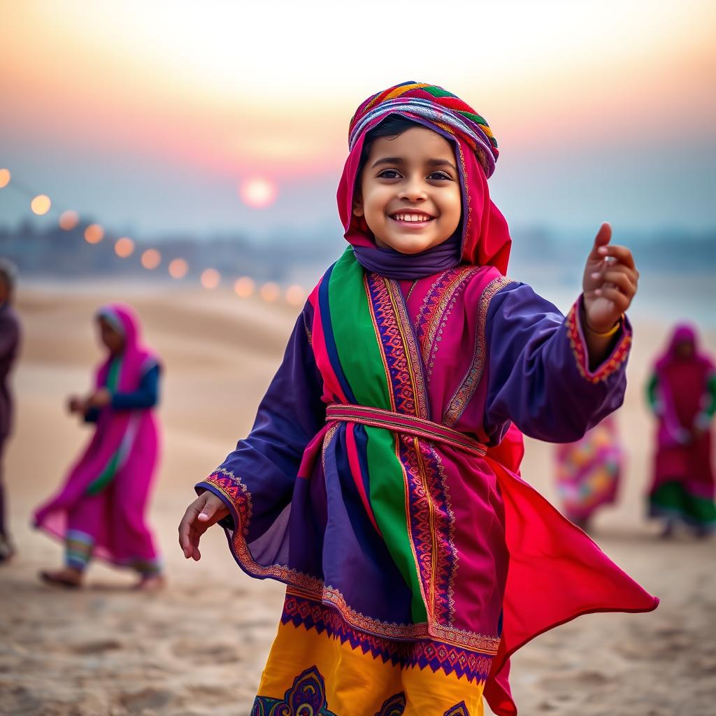 Dancing Joy: Arab Child in Traditional Attire