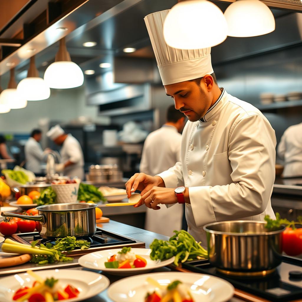 Culinary Expertise in Action: Master Chef at Work