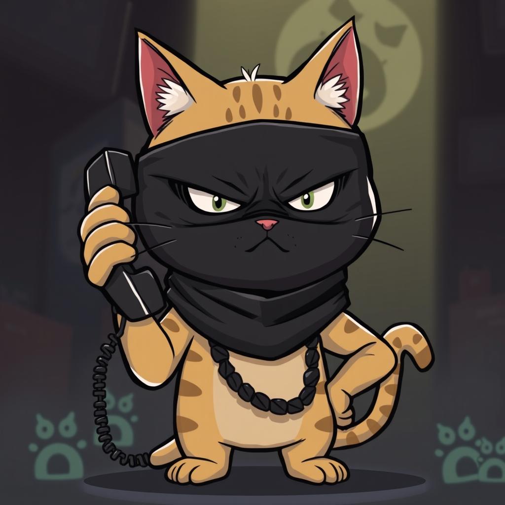 Angry Cat Boss: Cartoon Style Illustration
