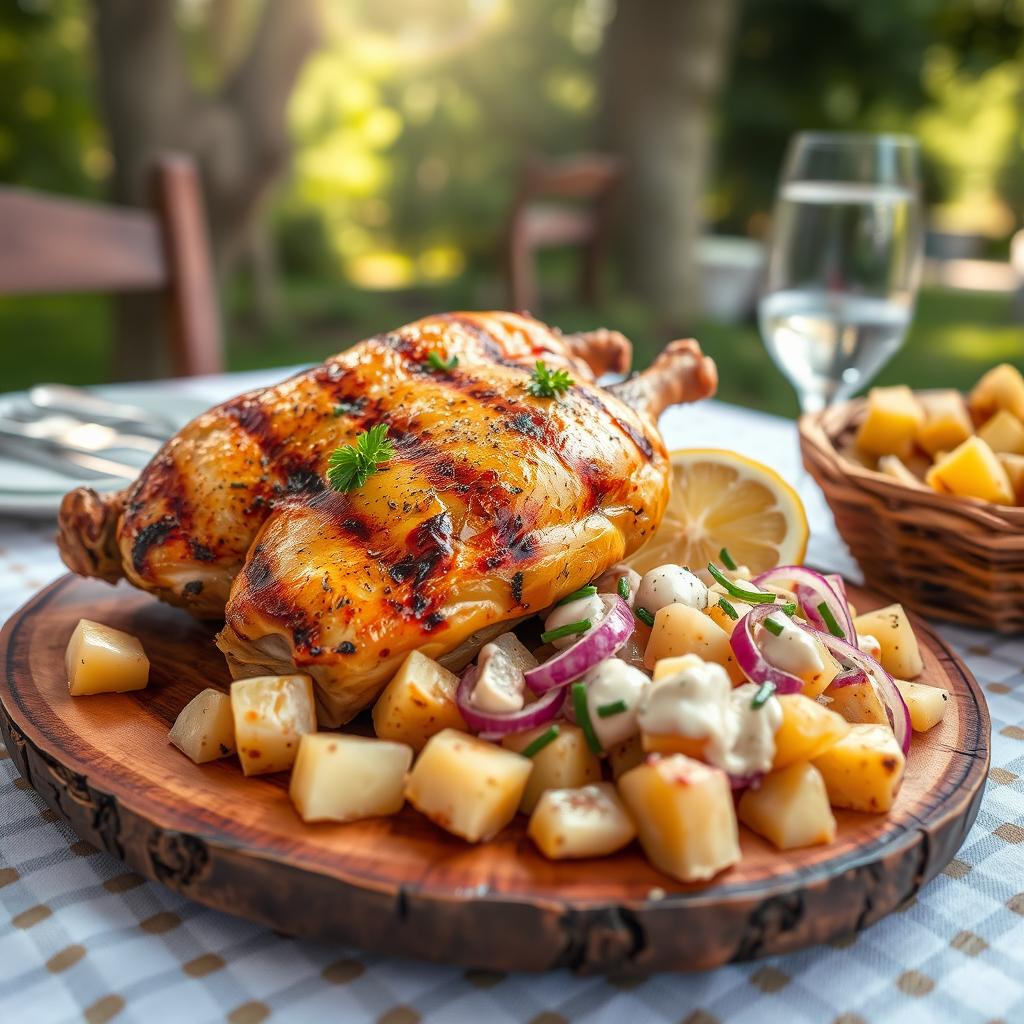 Savor the Rustic Delight: Backhendl Grilled Chicken