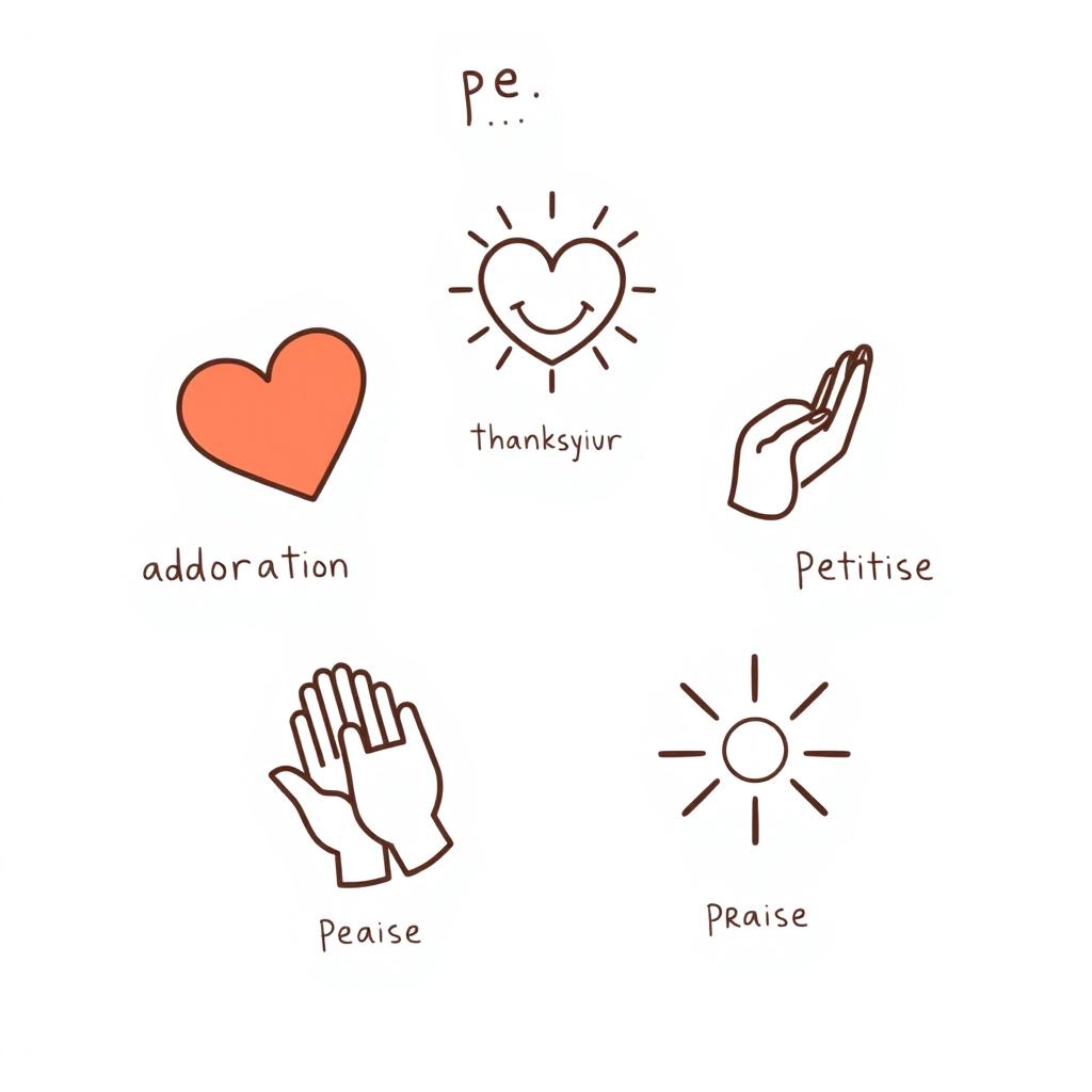 Explore the Five Types of Prayer in Clipart Style