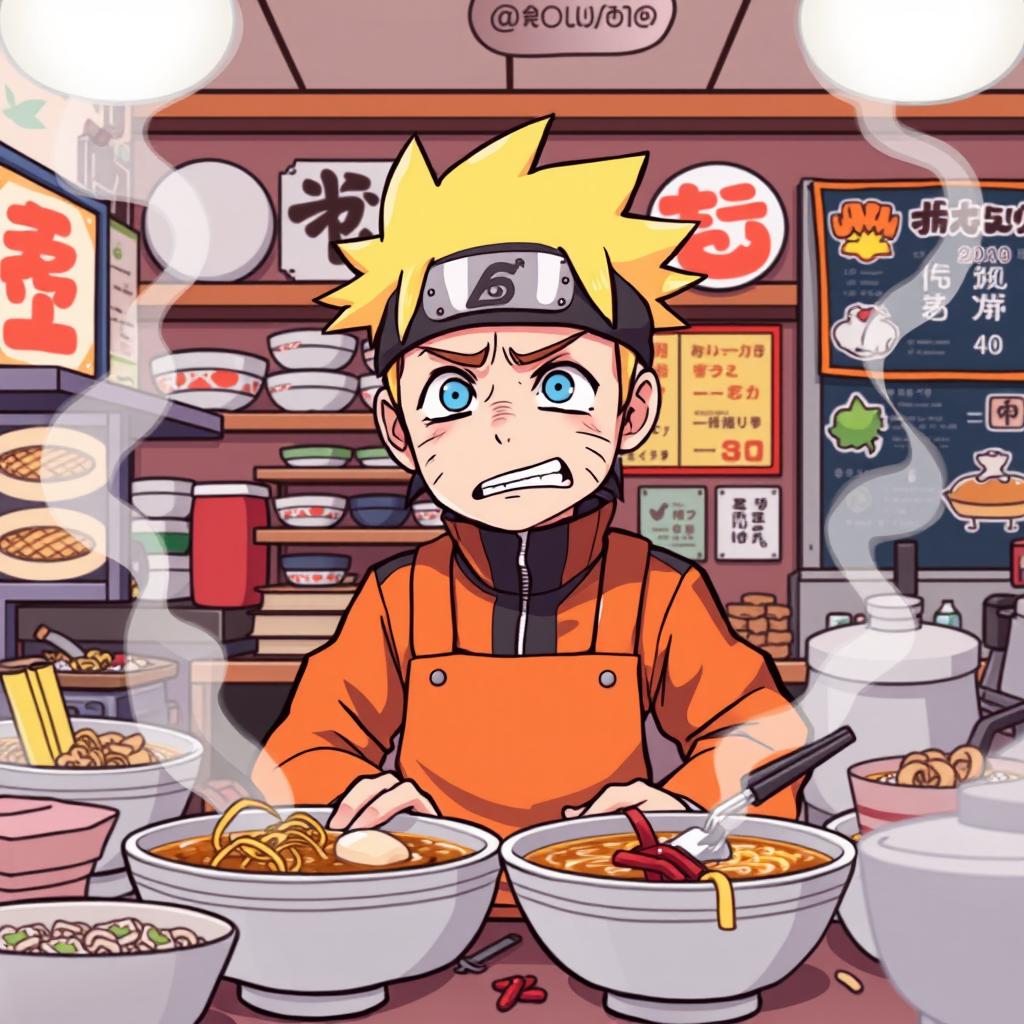 Naruto at the Ramen Shop: A Comical Twist