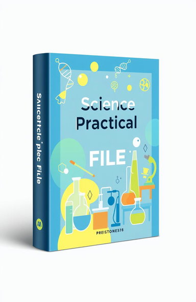 A sleek and modern book cover design for a science practical file ...